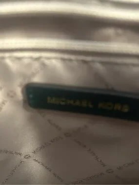 Michael Kors | Bags | Michael Kors Green Saffiano Leather Tote With ...